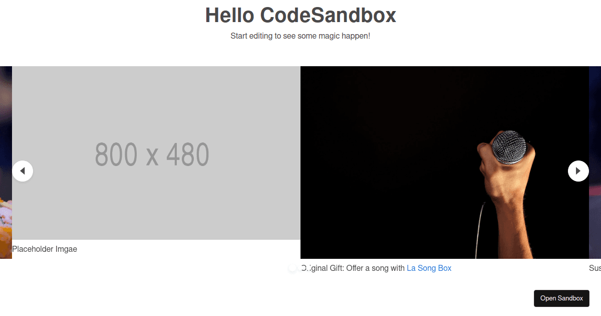 React-Bulma-Carousel (forked) - Codesandbox