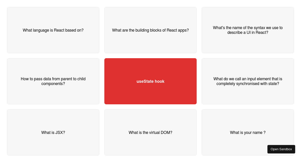 FLASHCARD - Codesandbox