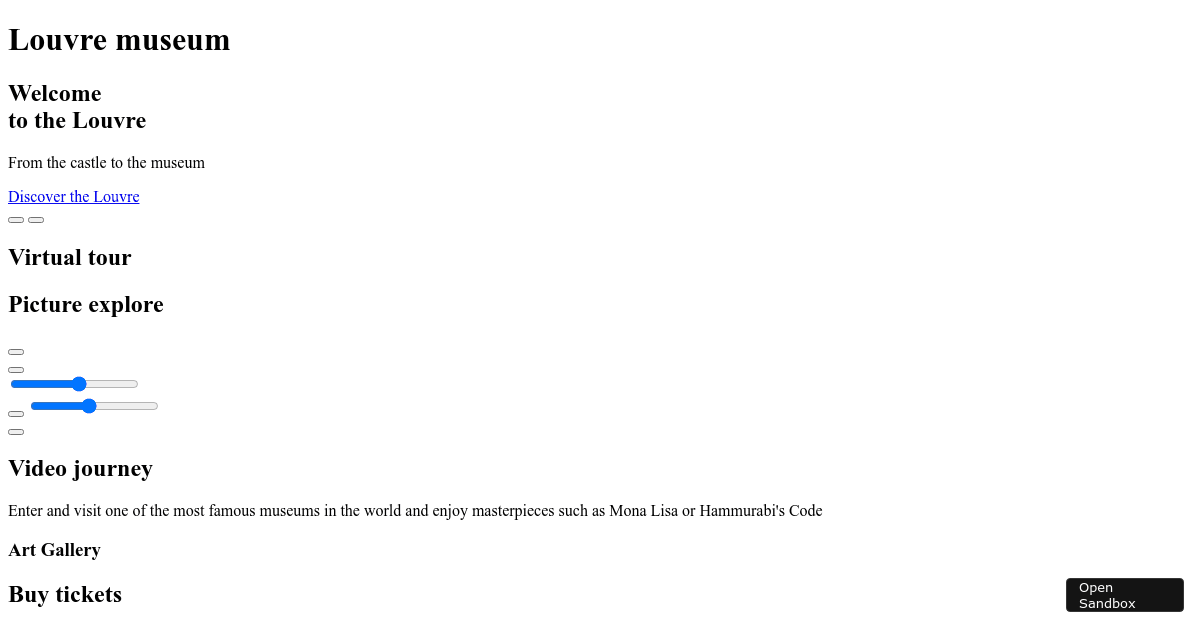 museum - Codesandbox
