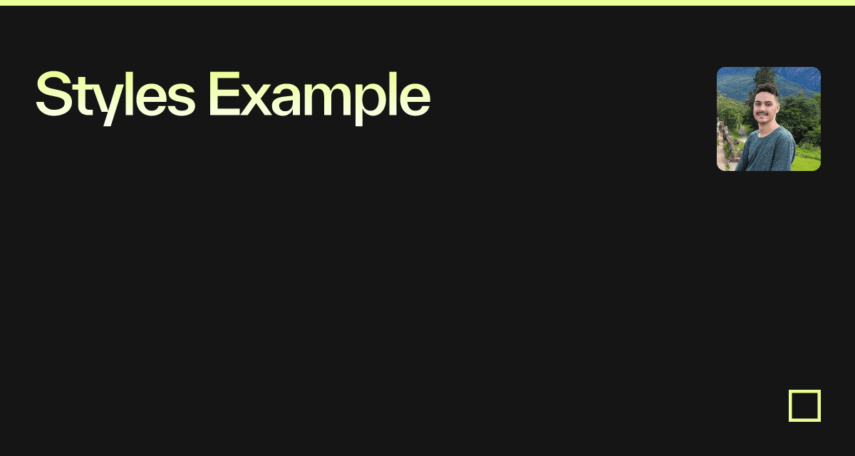 Styles Example - Codesandbox