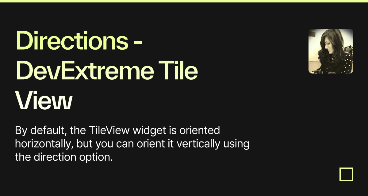 Directions Devextreme Tile View Codesandbox