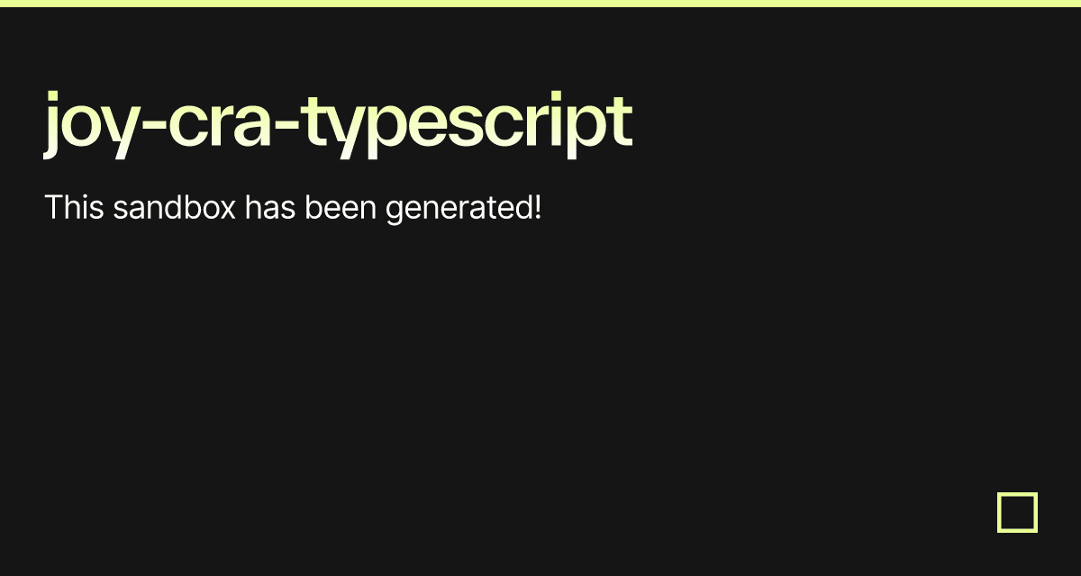 joy-cra-typescript - Codesandbox