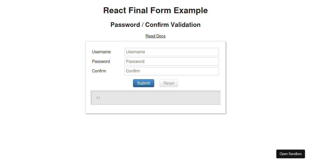 React Final Form - Synchronous Record Level Validation - Codesandbox