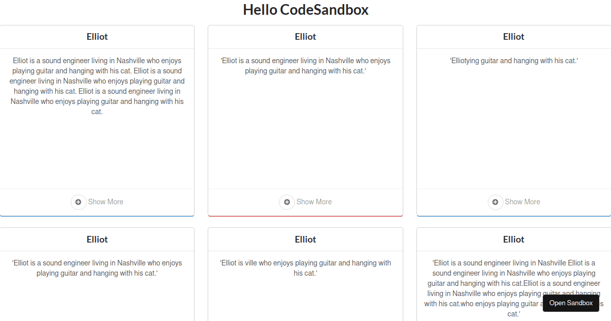 Semantic-UI - Card Extra Content Toggle - Codesandbox