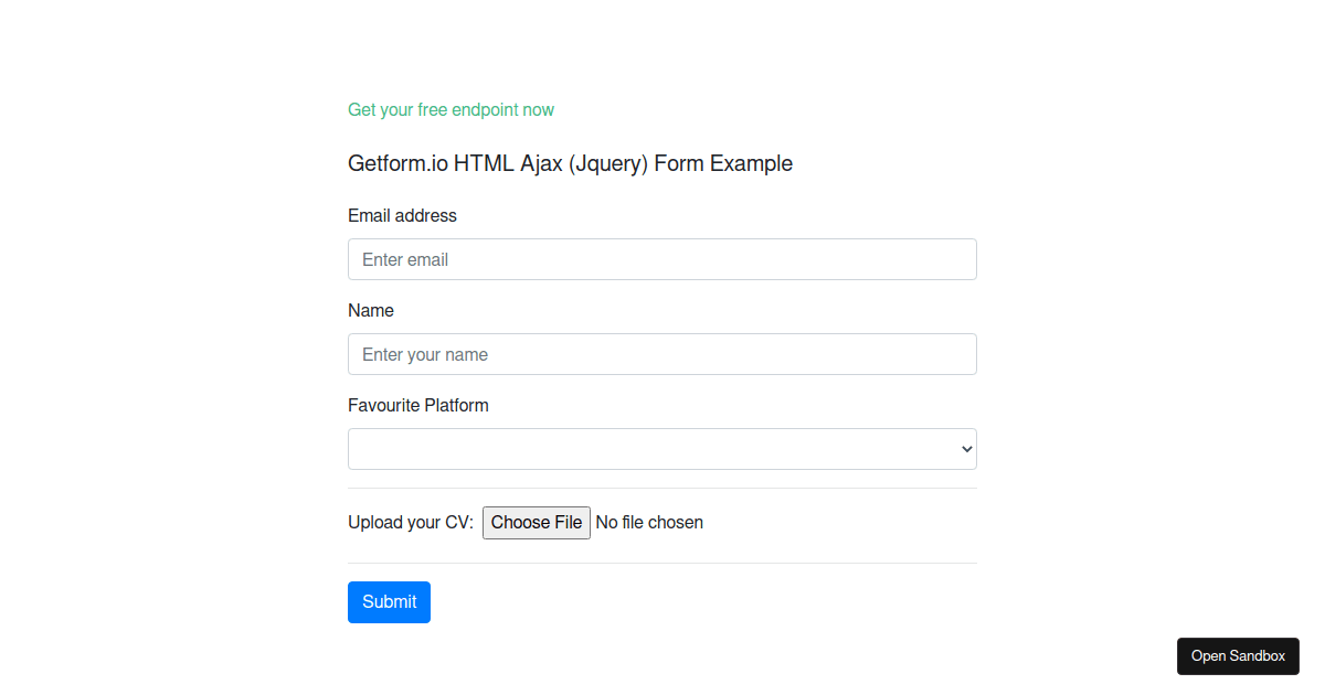 Vue Getform Recaptcha Form Example Forked Codesandbox