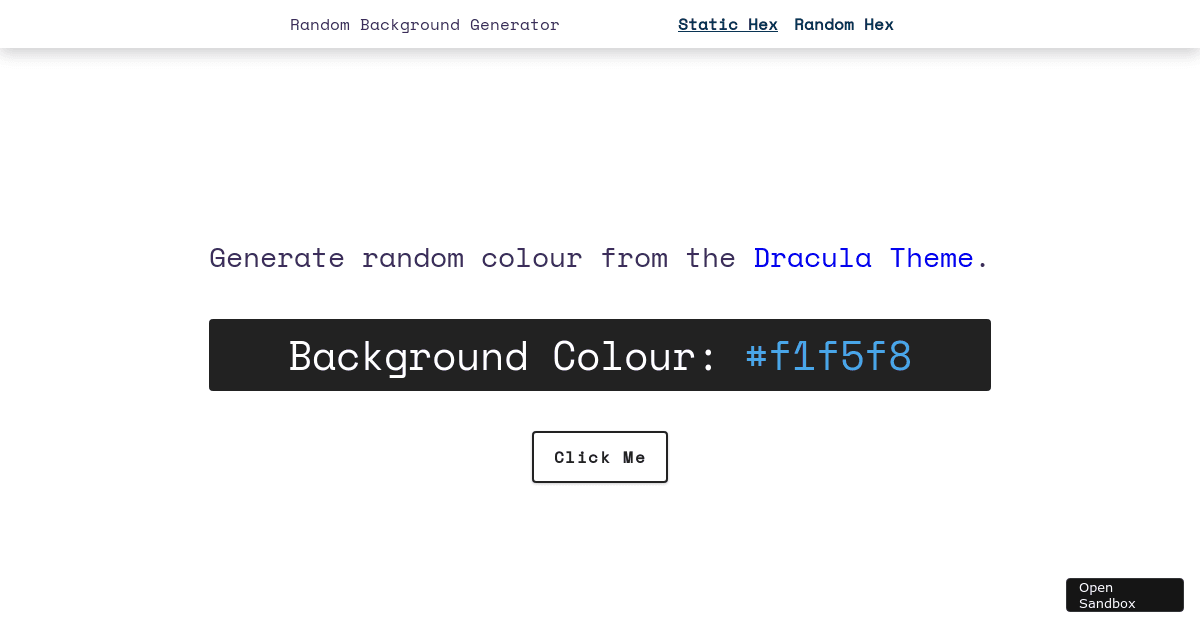Vanilla Js Random Colour Generator Codesandbox 3126