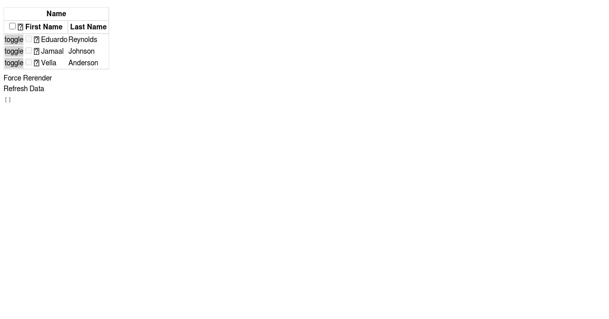 bug-tanstack-table-row-selection - Codesandbox bug-tanstack-table-row-selection - Codesandbox