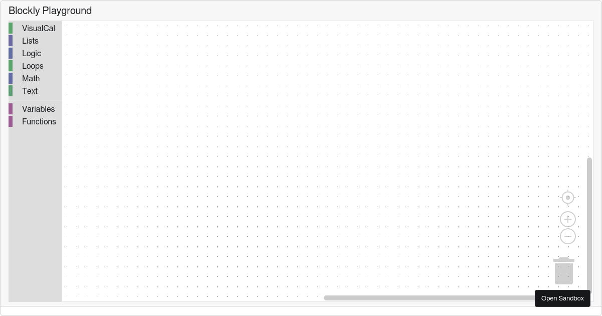 Blockly Playground (forked) - Codesandbox