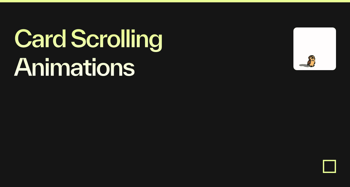Card Scrolling Animations - Codesandbox