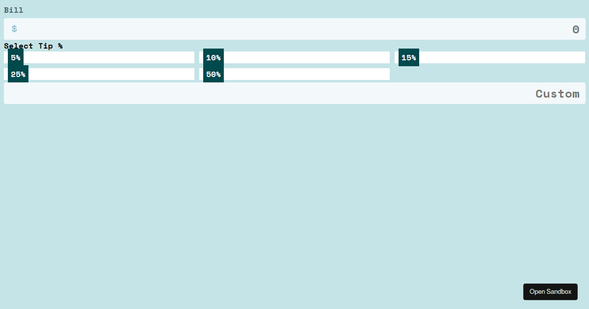 Frontend Mentor Tip Calculator Codesandbox