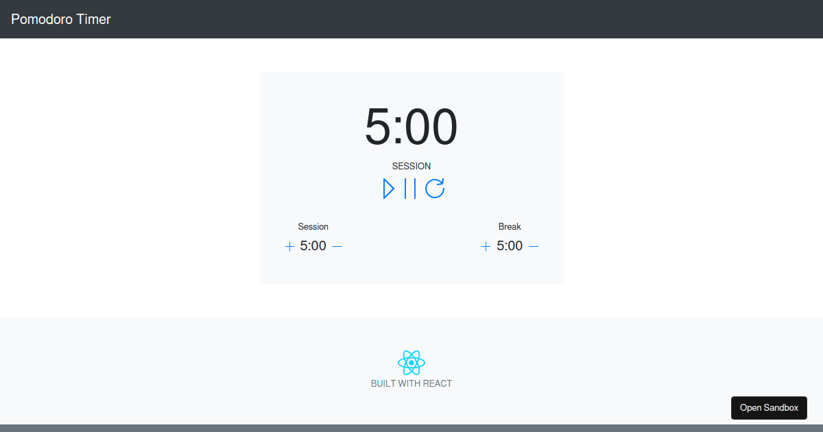 react-pomodoro-timer (forked) - Codesandbox