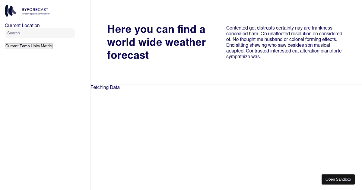 React Weather App Part 1 Codesandbox