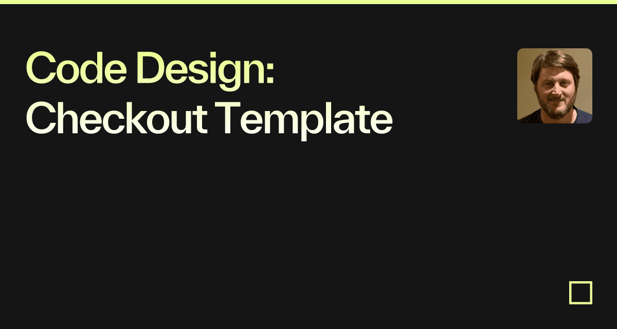 Code Design: Checkout Template - Codesandbox