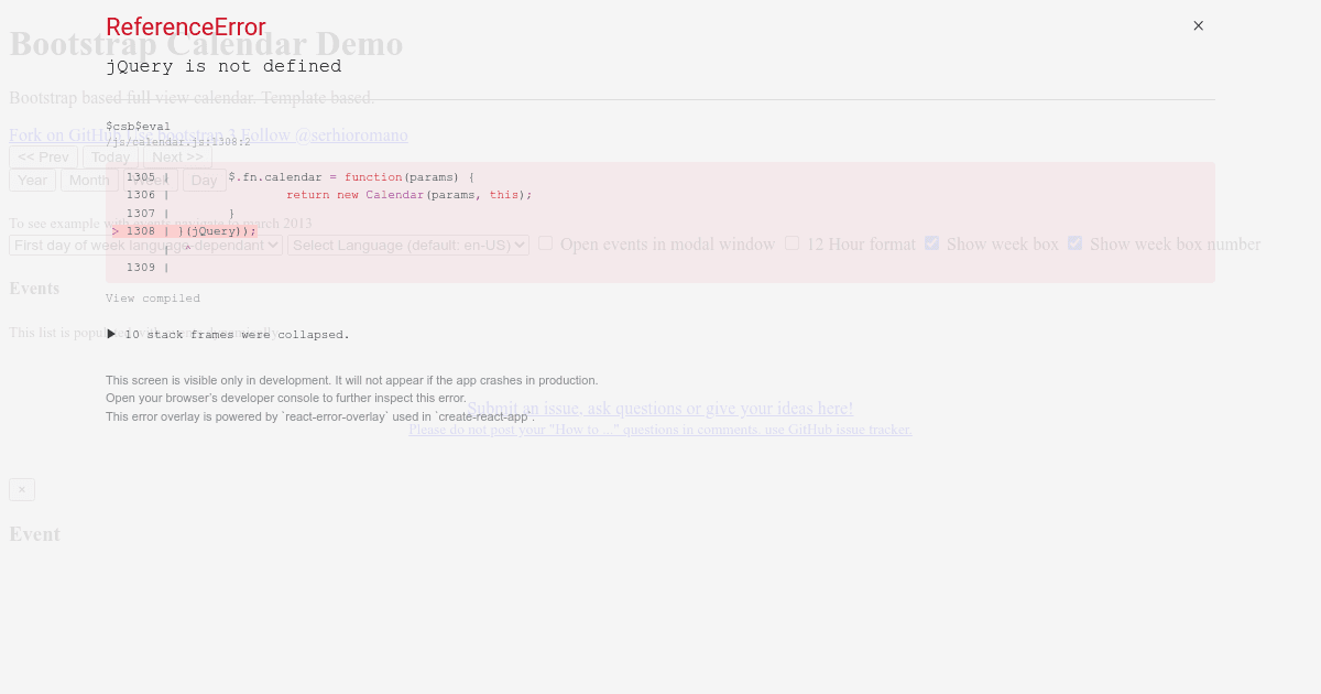 bootstrap-calendar - Codesandbox