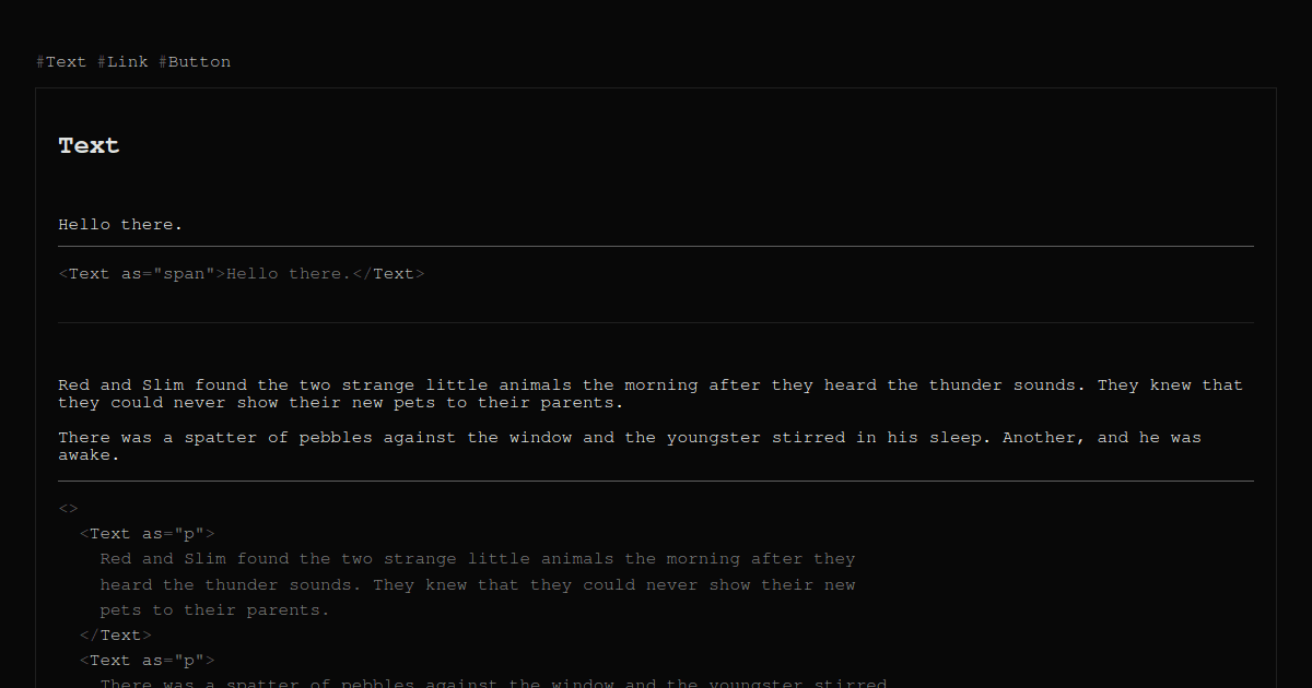 Documentation Components Example Codesandbox