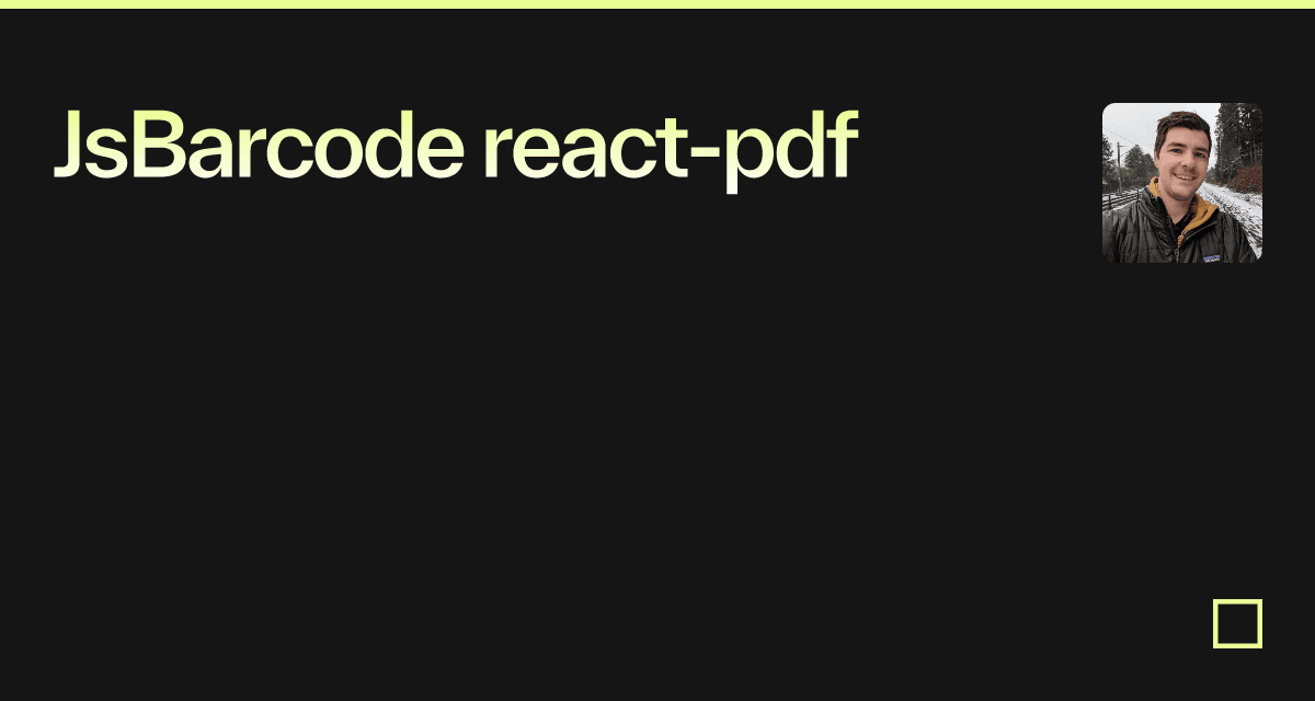 JsBarcode react-pdf - Codesandbox
