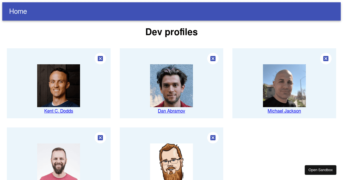 dev-profiles-page - Codesandbox