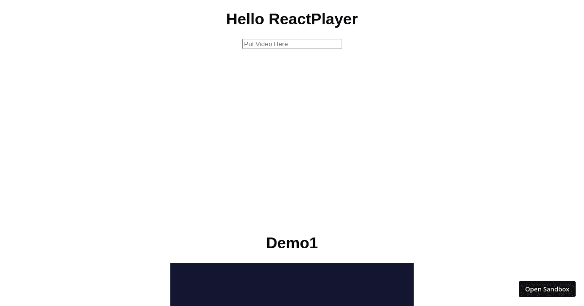 React Player (forked) - Codesandbox