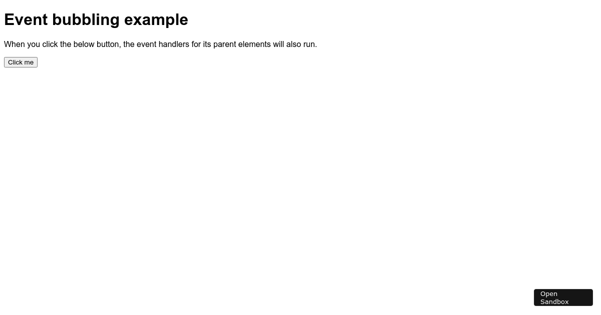 Event bubbling example - Codesandbox