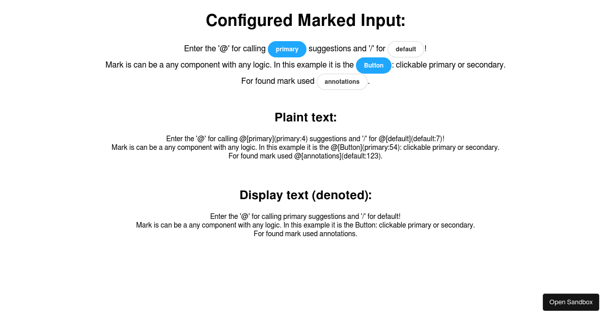 Configured Marked Input - Codesandbox