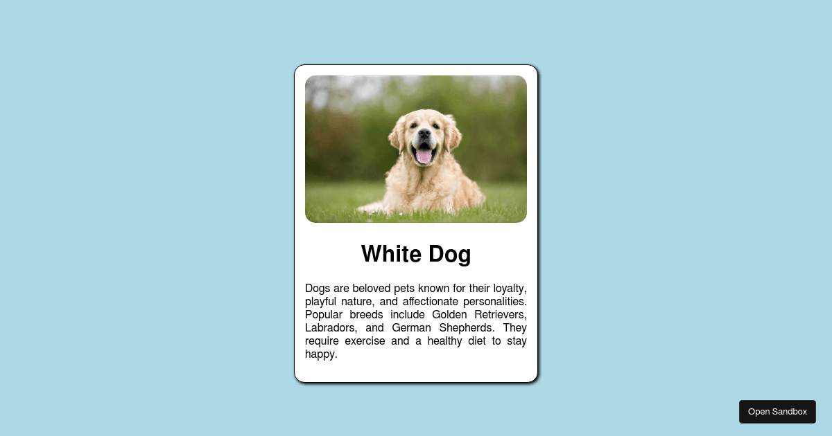 dog card - Codesandbox