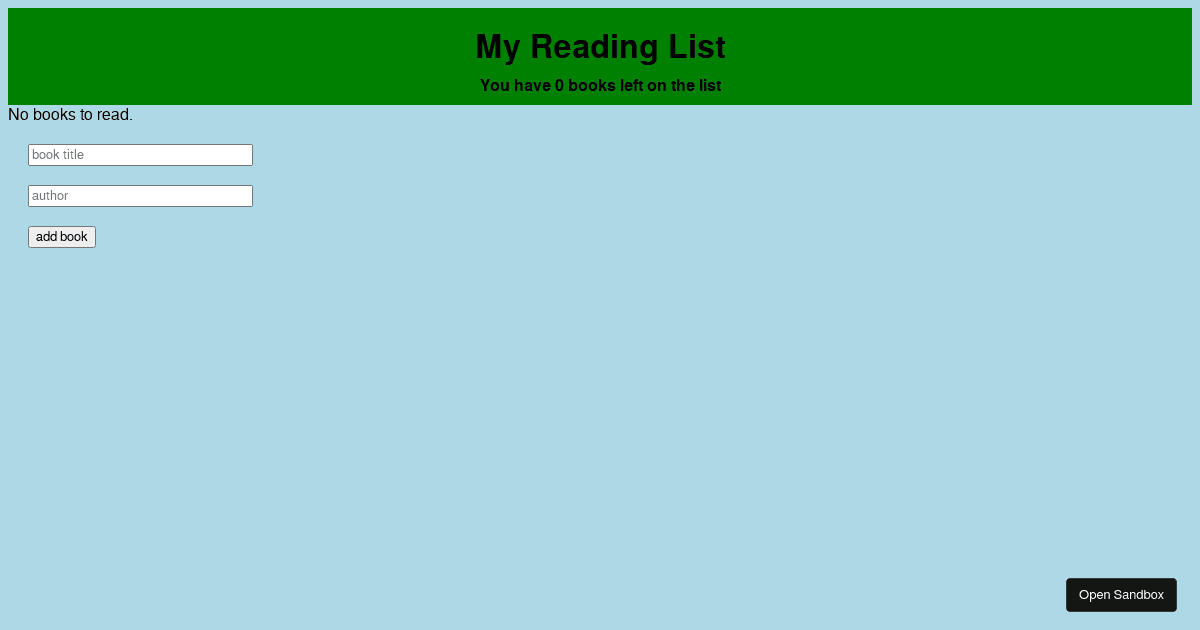 react-reading-list - Codesandbox
