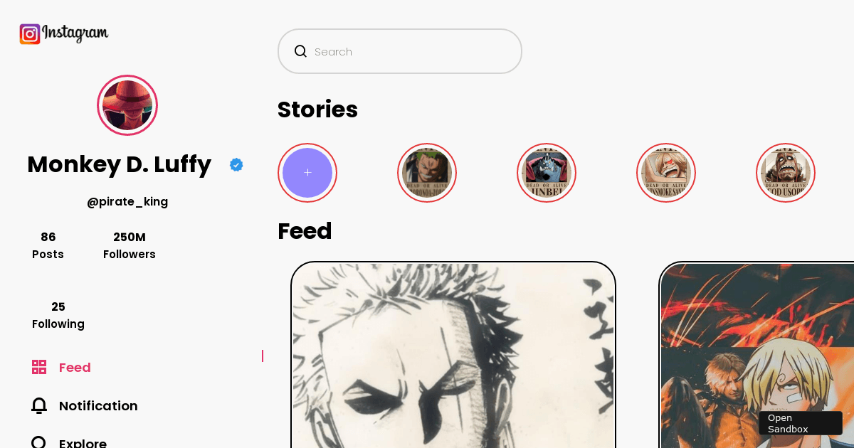 Instagram Clone Codesandbox 