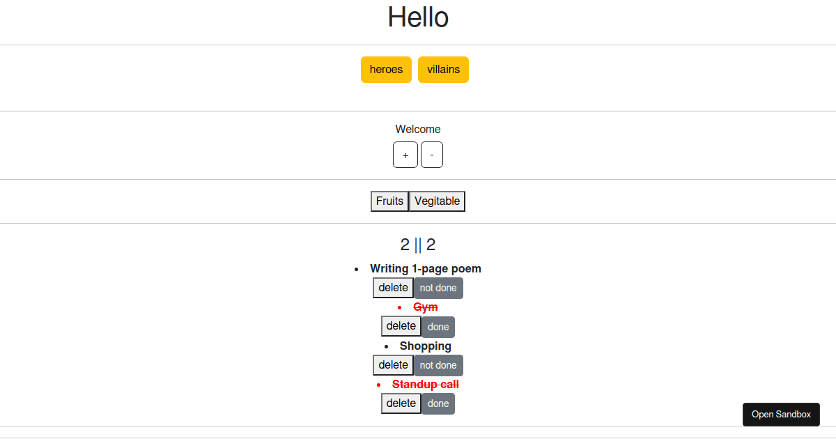 Reactjs Practice Question Set 4 Codesandbox