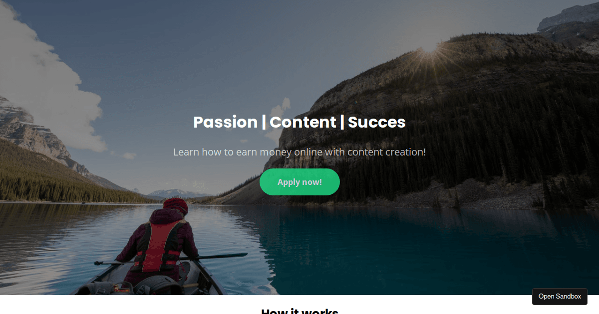 Landing Page - Codesandbox