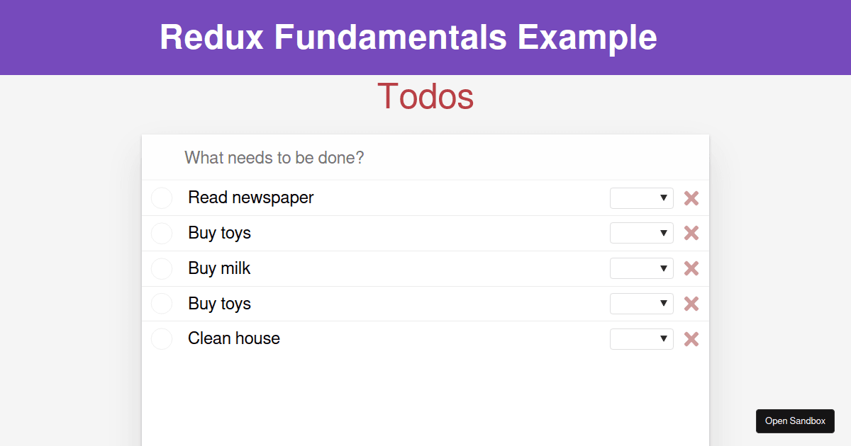 redux-fundamentals-example - Codesandbox