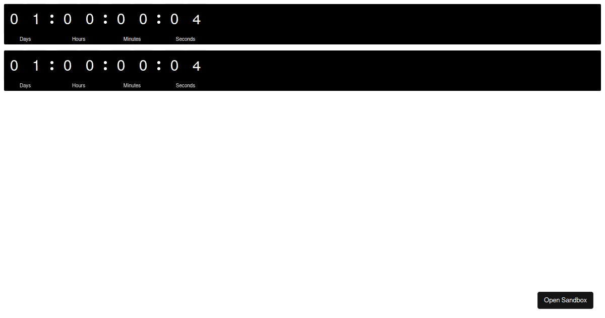 react-flip-clock-countdown Example (forked) - Codesandbox