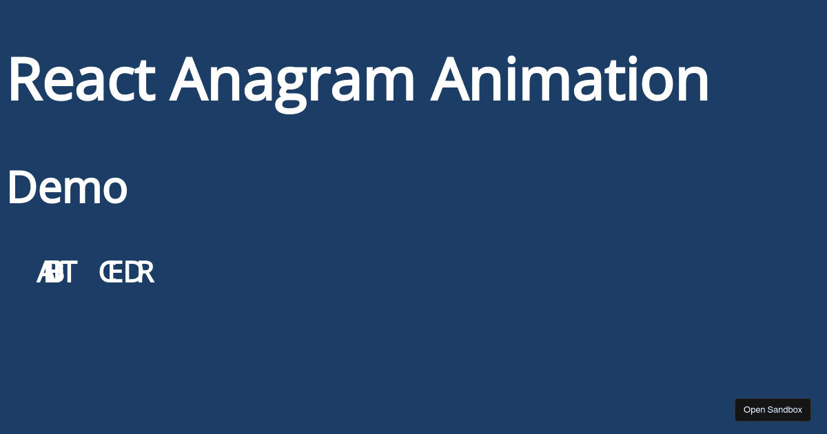 react-anagram-animation (forked) - Codesandbox