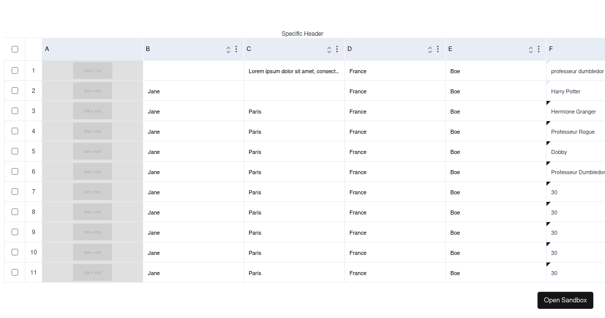vuejs-spreadsheet - Codesandbox