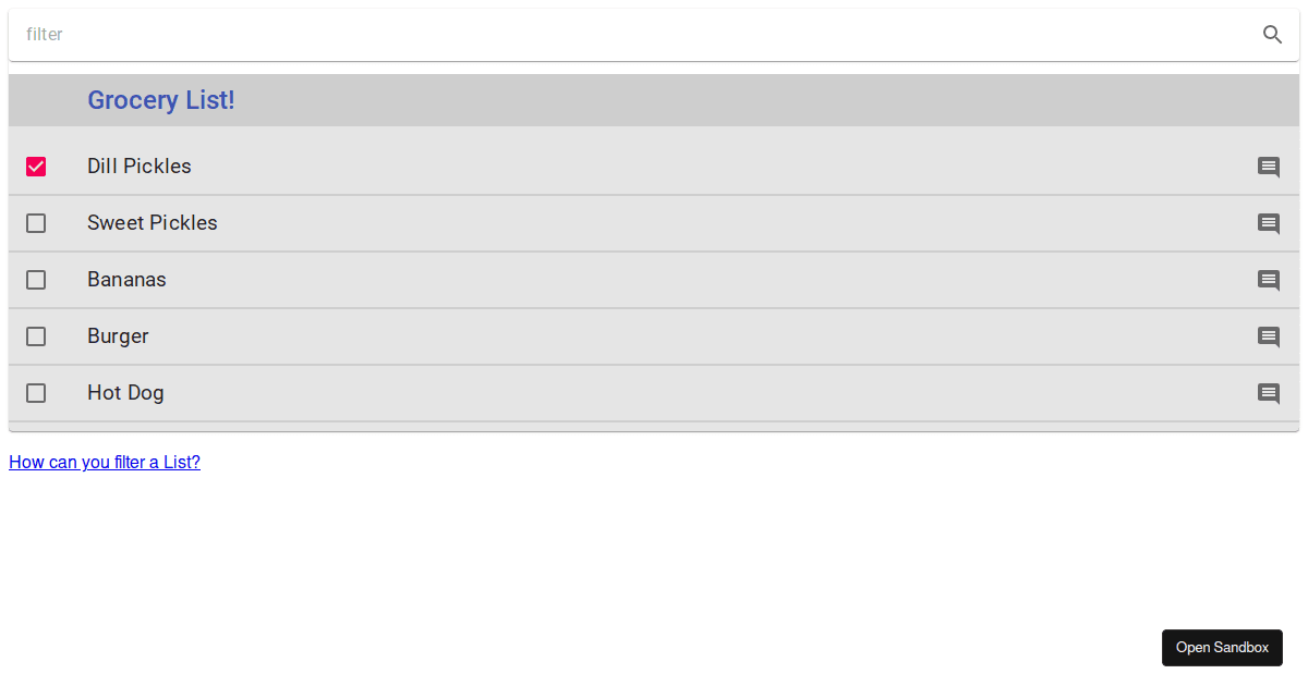 Filtering, Subheader, and Styling the Material-UI List Component ... Filtering, Subheader, and Styling the Material-UI List Component ...