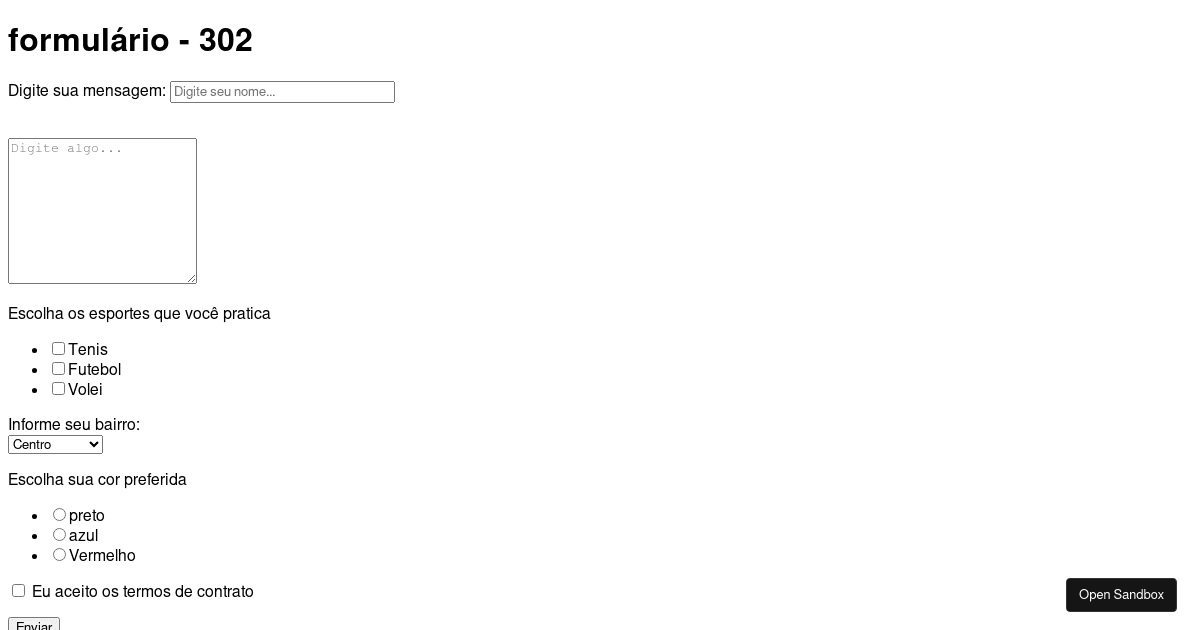 formulário - Codesandbox