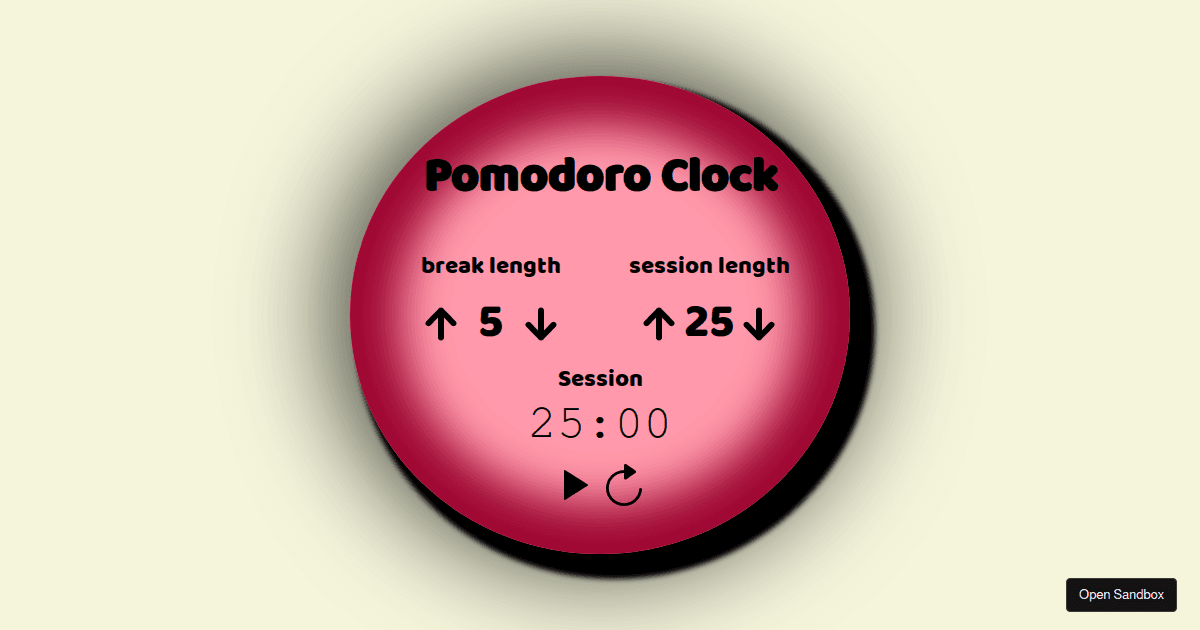 react-redux-pomodoro - Codesandbox