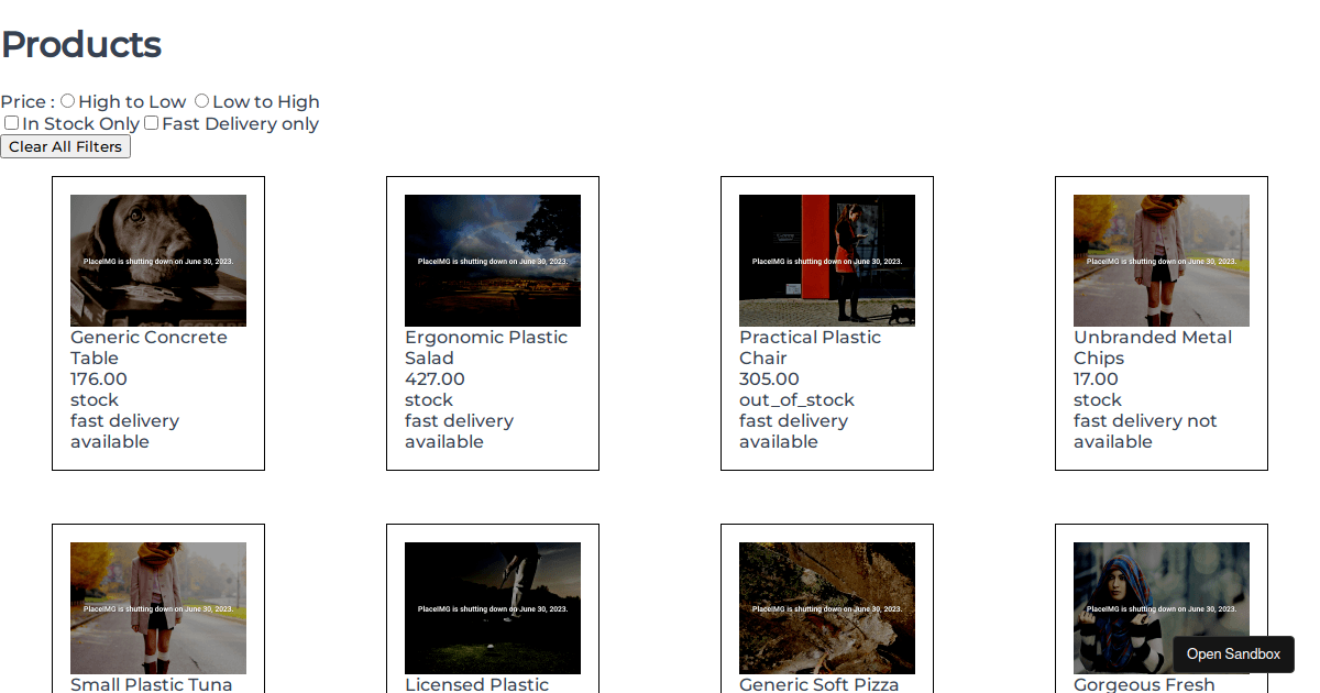 useReducer with filters (forked) - Codesandbox