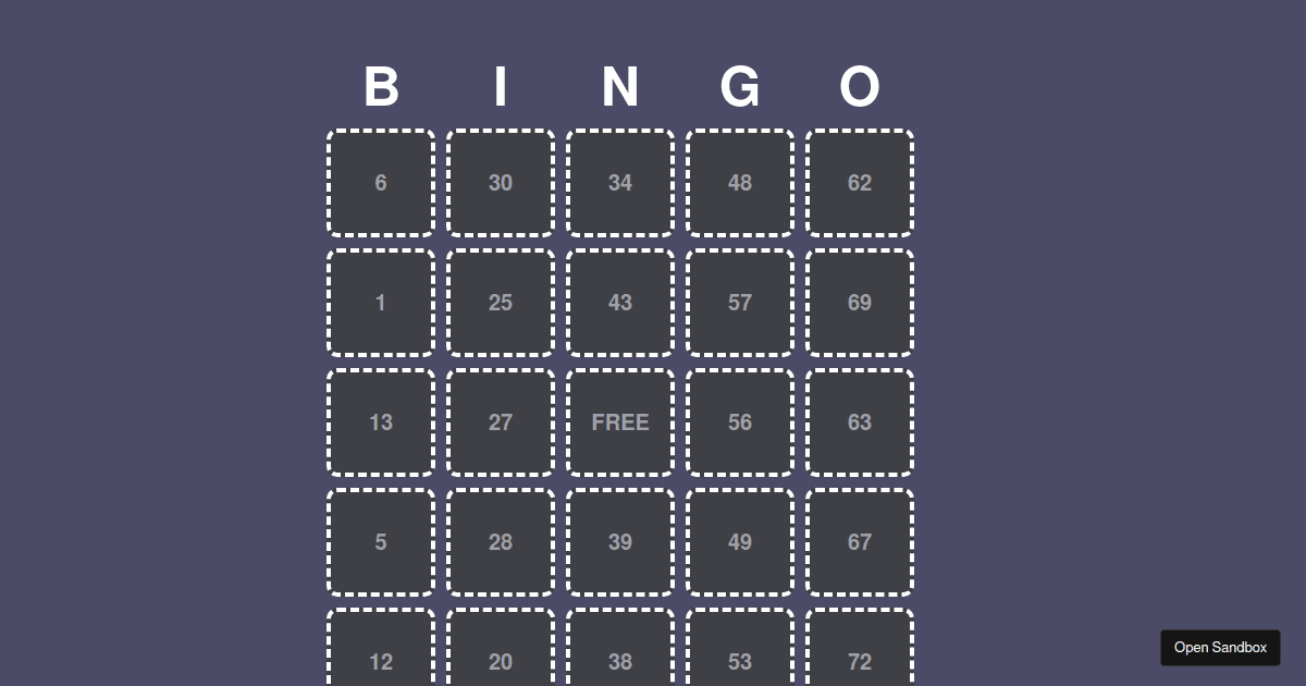 bingo - Codesandbox