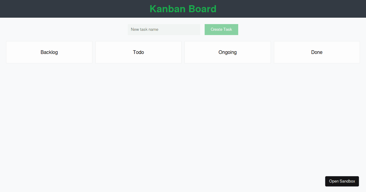Kanban Board - Codesandbox