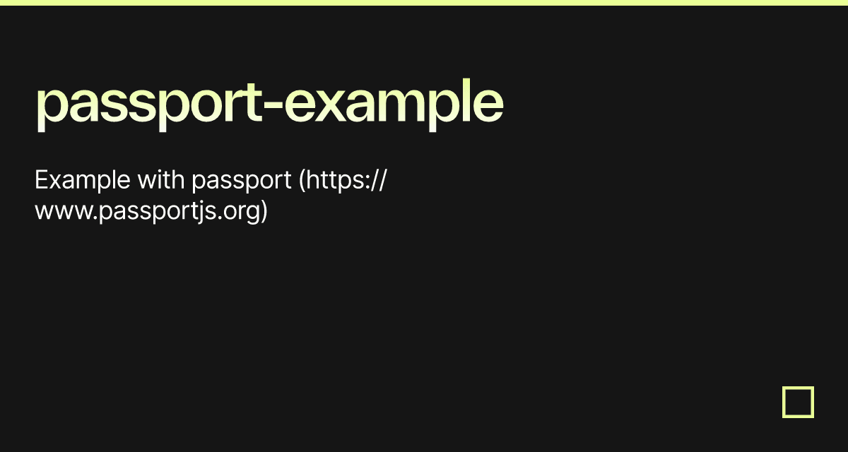 passport-example - Codesandbox