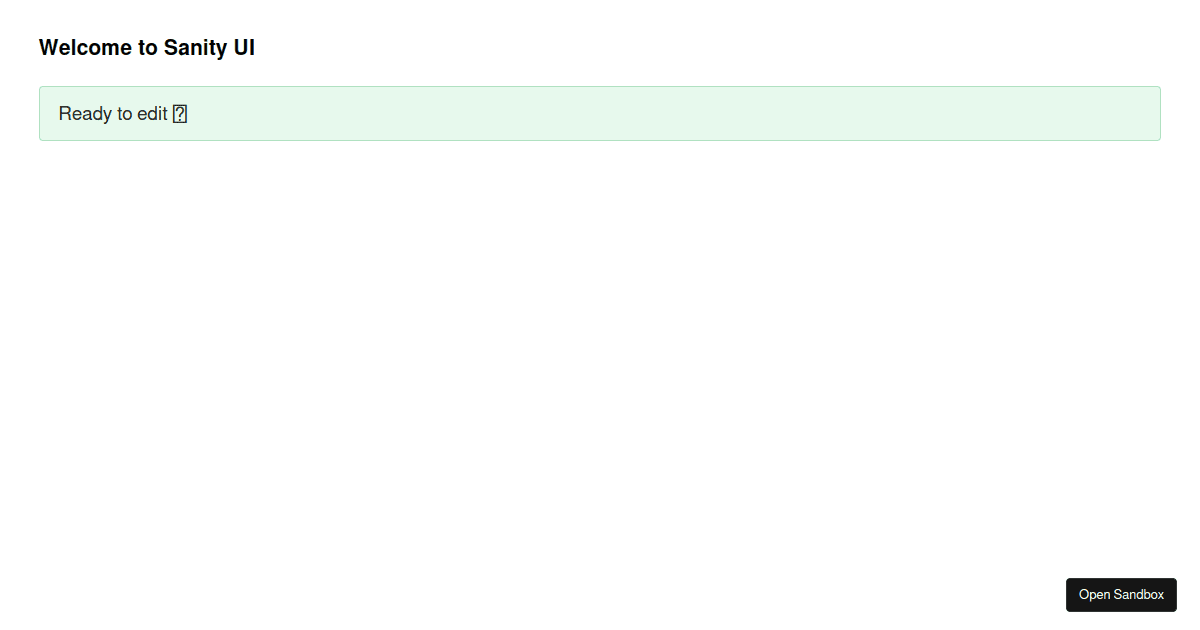 Sanity UI template - Codesandbox