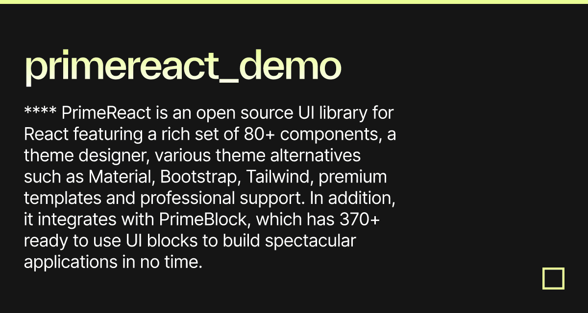 primereact_demo - Codesandbox