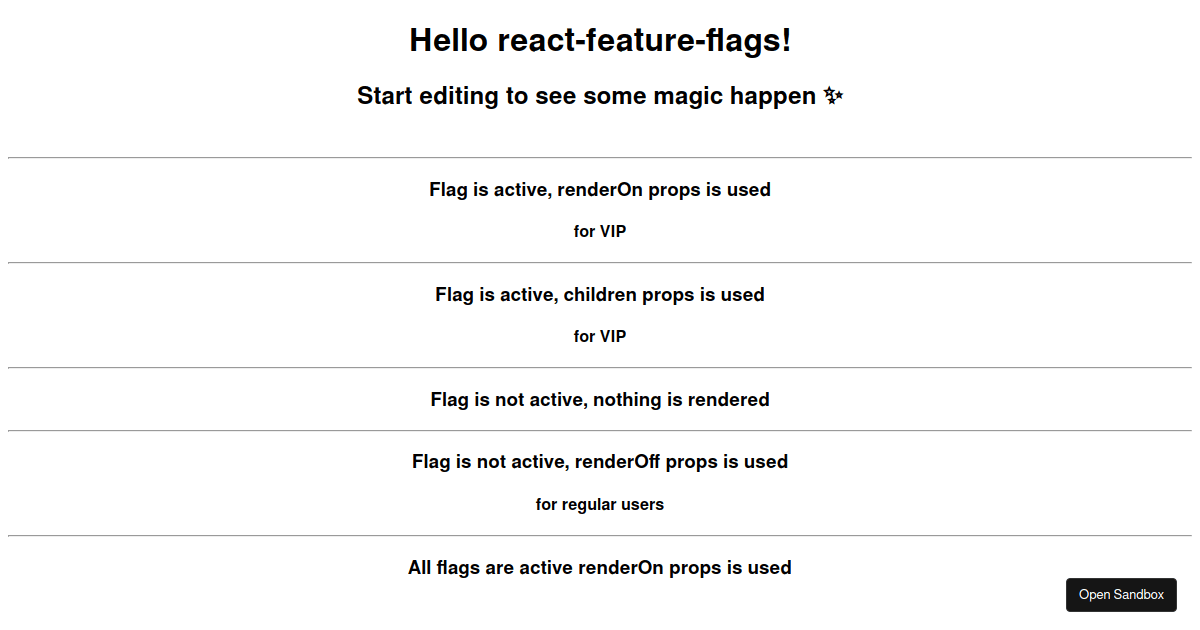 react-feature-flags-codesandbox (forked) - Codesandbox