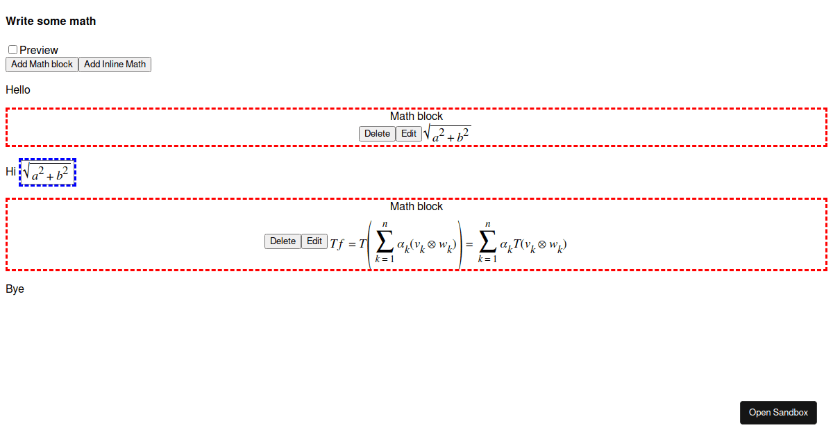 react tiptap mathquill - Codesandbox