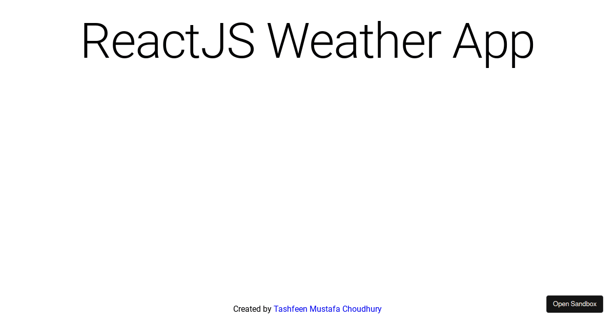 Reactjs Weather App Codesandbox