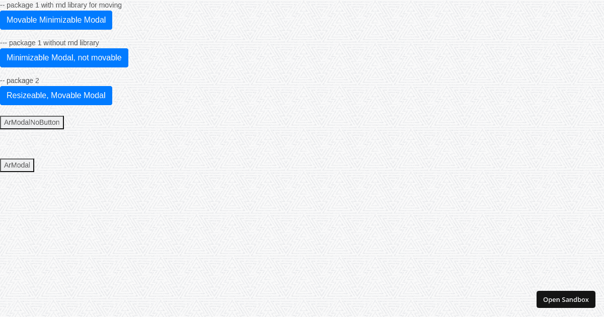 react-modal (forked) - Codesandbox