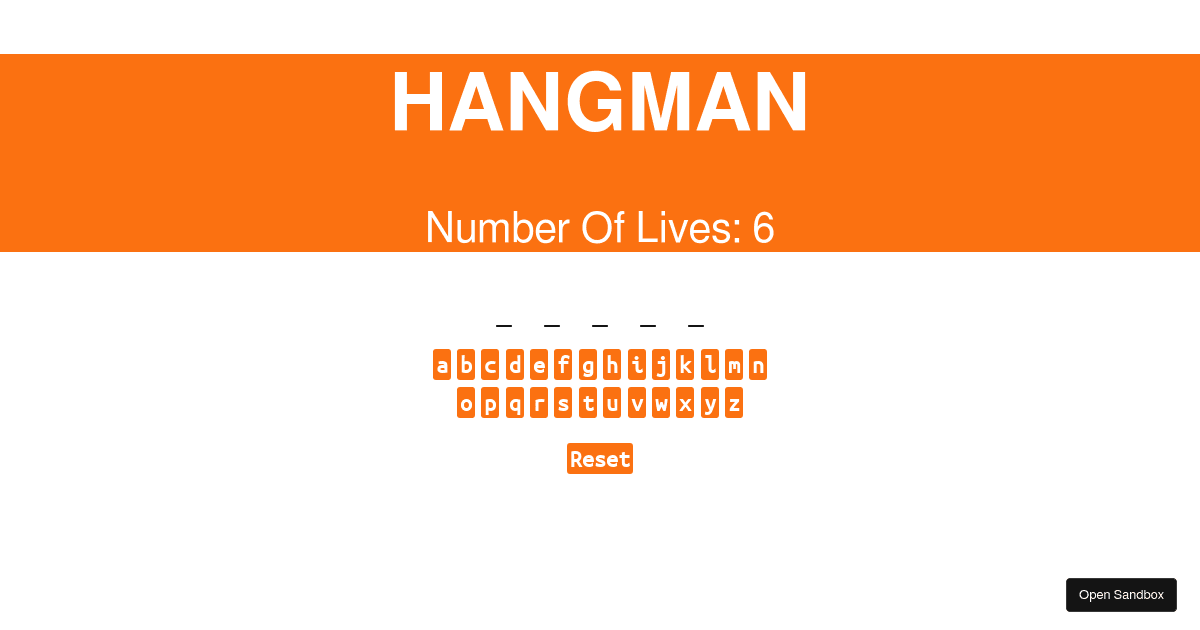 Hangman - Codesandbox