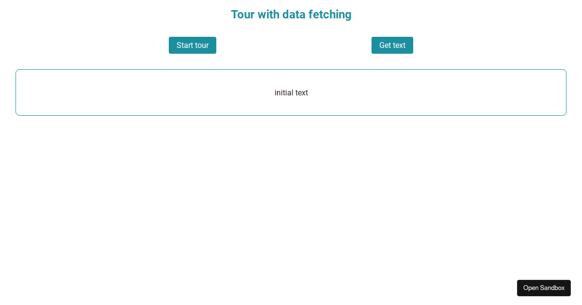 Tour with data fetching - Codesandbox