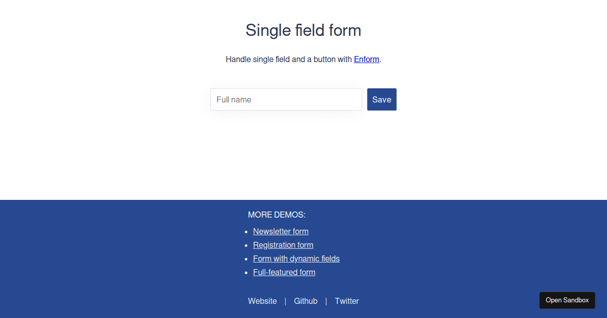 Basic form with enform - Codesandbox