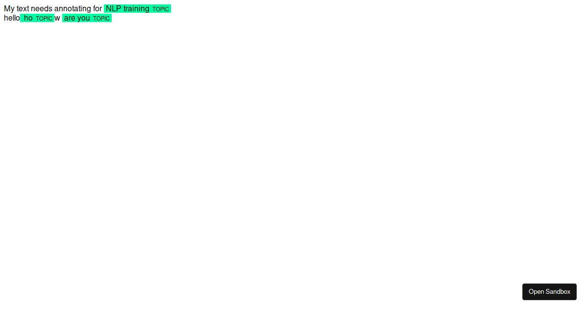 React Nlp Annotate Example Forked Codesandbox